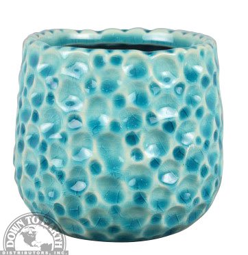 Coral Pot 3" Crackle Turq | Down to Earth Distributors Inc.