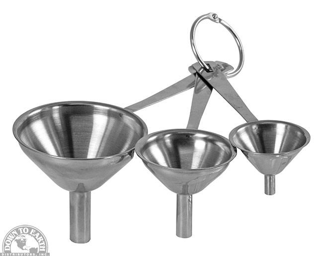 Ss Mini Funnels S/3 W/ring | Down to Earth Distributors Inc.