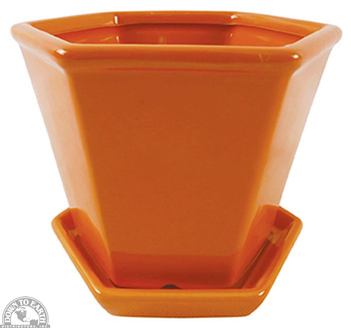 Ceramic Pots Asst Orange | Down to Earth Distributors, Inc.