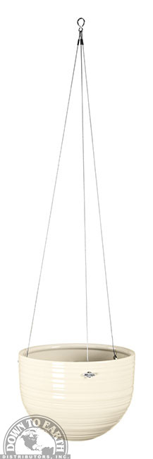 Sk Hanging Pot 7" Shiny Cream | Down to Earth Distributors Inc.