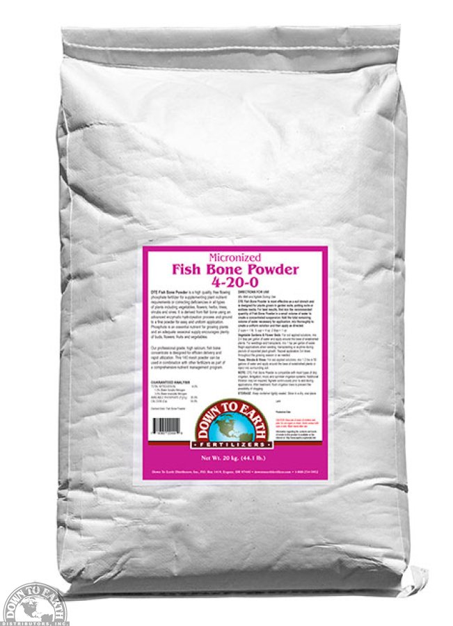 Fish Bone Powder 4-20-0 20kg | Down to Earth Distributors Inc.