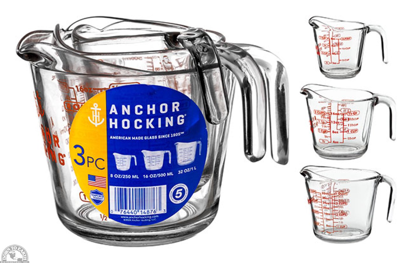 Glass Measuring Cup Set/3 | Down to Earth Distributors Inc.
